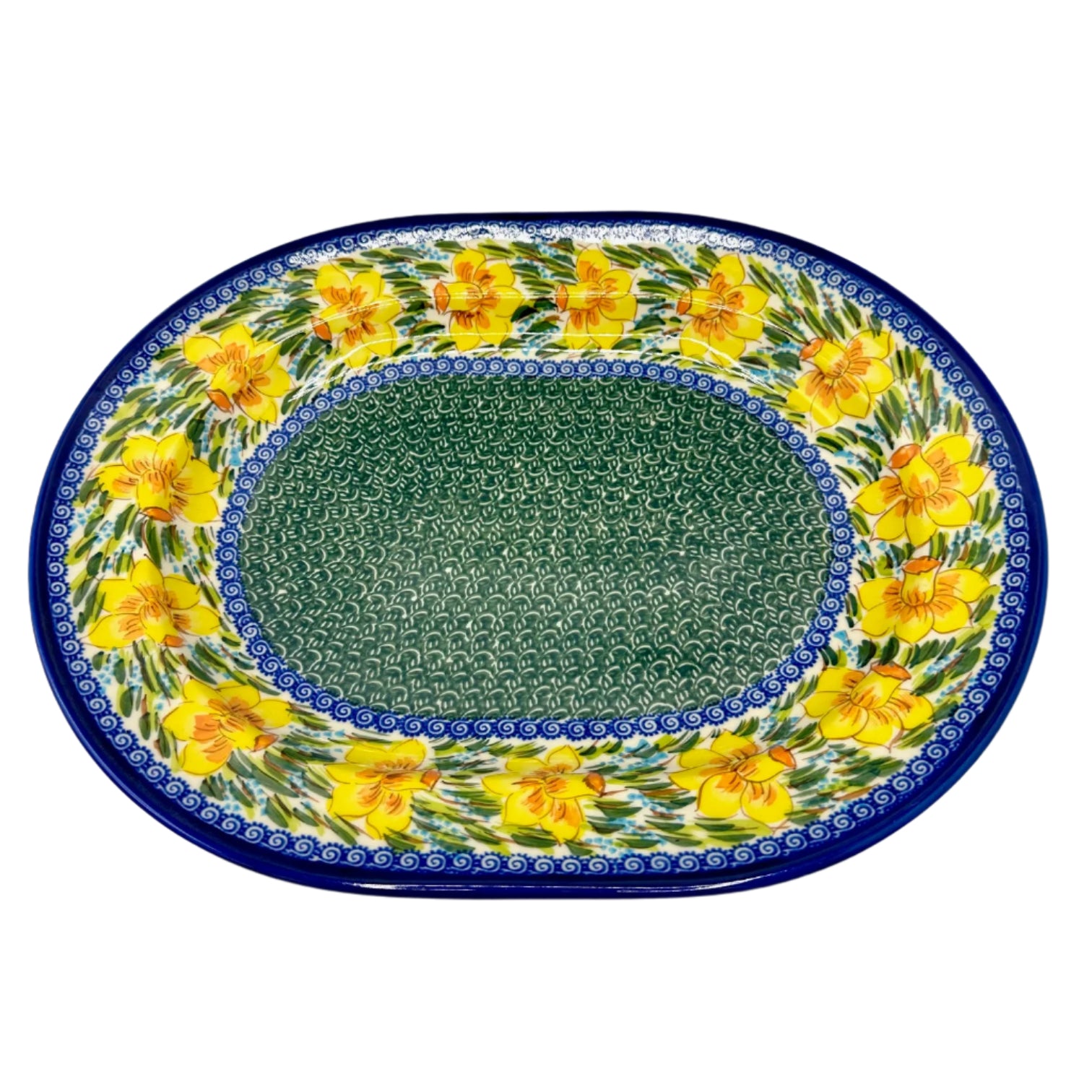 Polish Pottery Daffodil XL Platter Art 2 16-0733 A2 – Ann Marie's