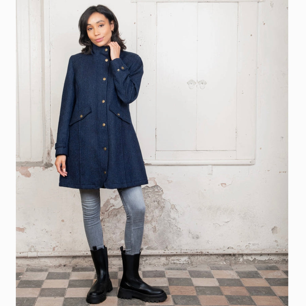 Jack Murphy Women's Abbie Tweed Coat - Navy Herringbone – Ann Marie's